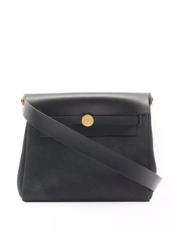 Hermès 1951 Military Toile And Vache Hunter Herbag Zip 20 Crossbody Bag - Black