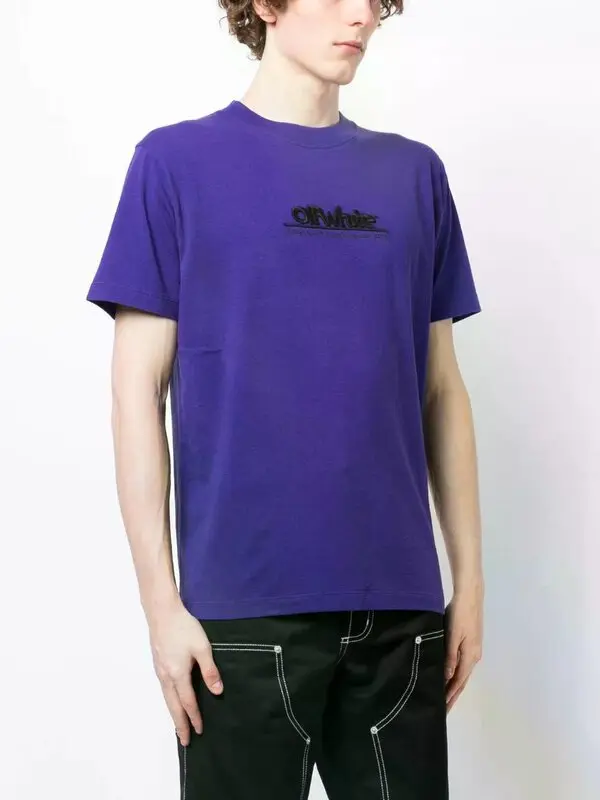 Off-White Logo-embroidered Cotton T-shirt