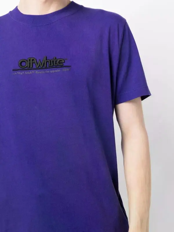 Off-White Logo-embroidered Cotton T-shirt