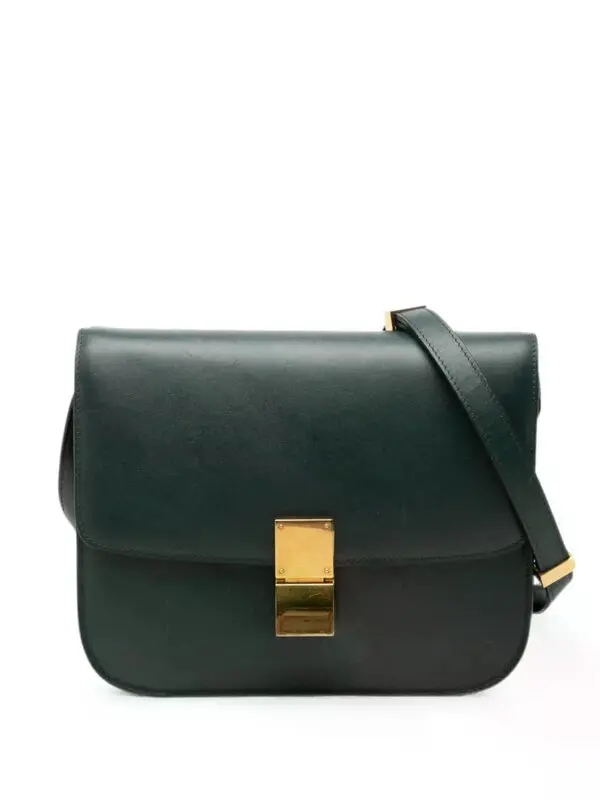 Celine 2018 Medium Calfskin Classic Box Crossbody Bag - Green