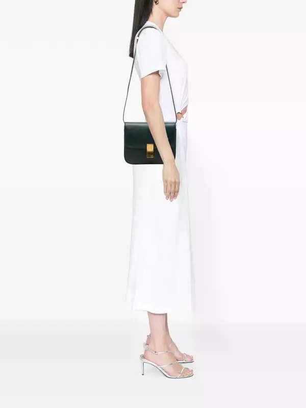 Celine 2018 Medium Calfskin Classic Box Crossbody Bag - Green