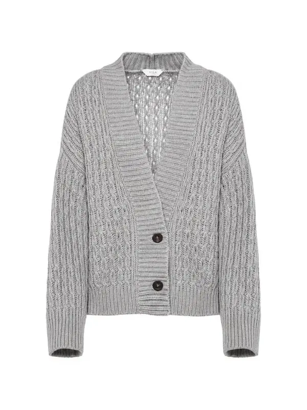 Malo Anna Cable-knit Cashmere Cardigan - Grey