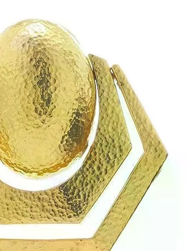 David Webb 18k Yellow Hammered Oval Stud Swing Drop Earrings - Gold