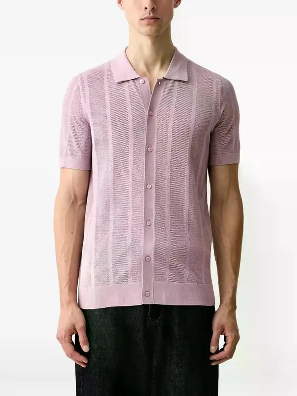 Karl Lagerfeld Pointelle-knit Button-down Shirt