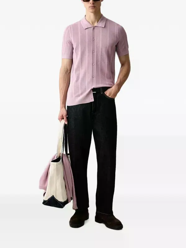 Karl Lagerfeld Pointelle-knit Button-down Shirt