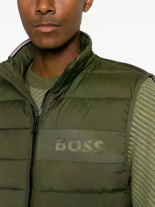 BOSS Quilted Logo-print Gilet