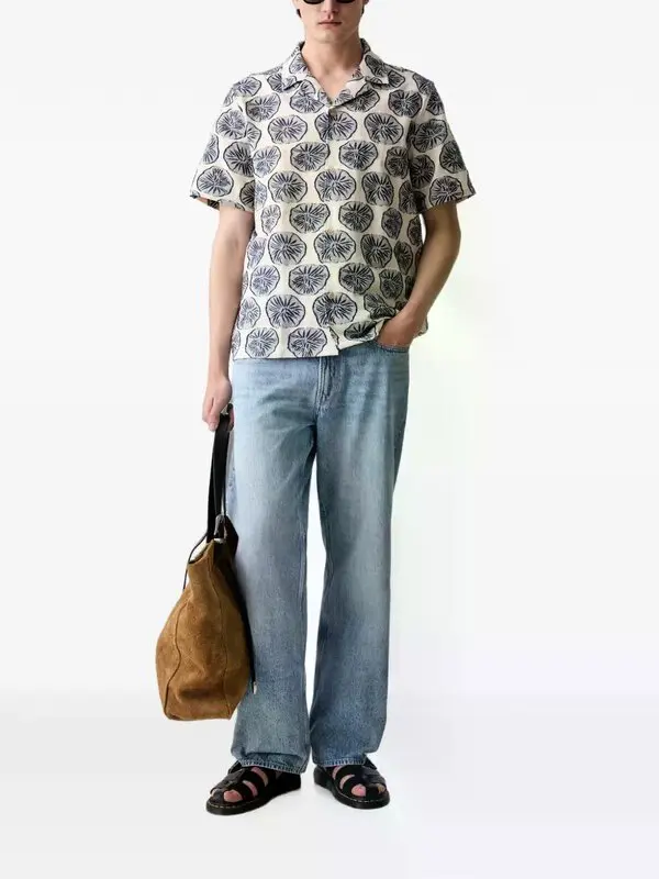 LES DEUX Dahlia Floral-pattern Short-sleeved Shirt