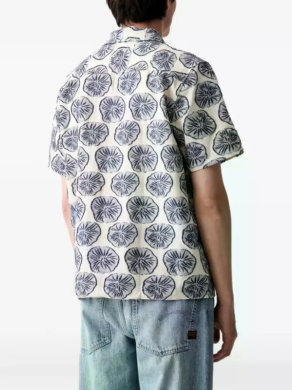 LES DEUX Dahlia Floral-pattern Short-sleeved Shirt
