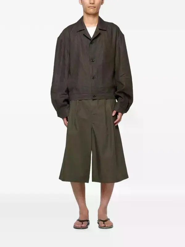 AMOMENTO Cropped Linen Jacket