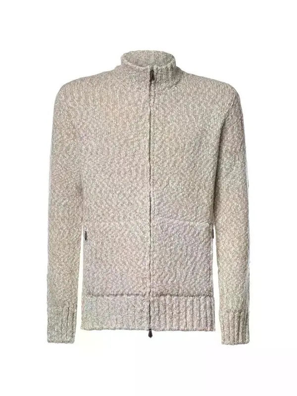 Eleventy Zip-up Chunky-knit Sweater
