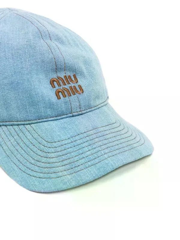 Miu Miu Logo-embroidered Denim Baseball Cap