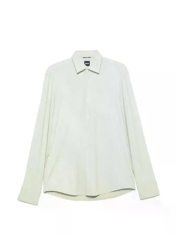 BOSS Micro-stripe Long-sleeve Shirt - Green