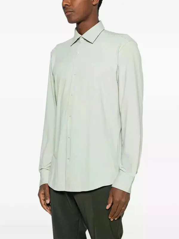 BOSS Micro-stripe Long-sleeve Shirt - Green