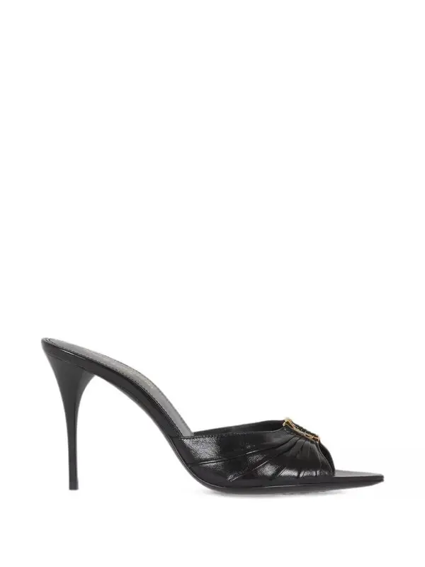 Saint Laurent Babylone Mules In Smooth Leather - Black