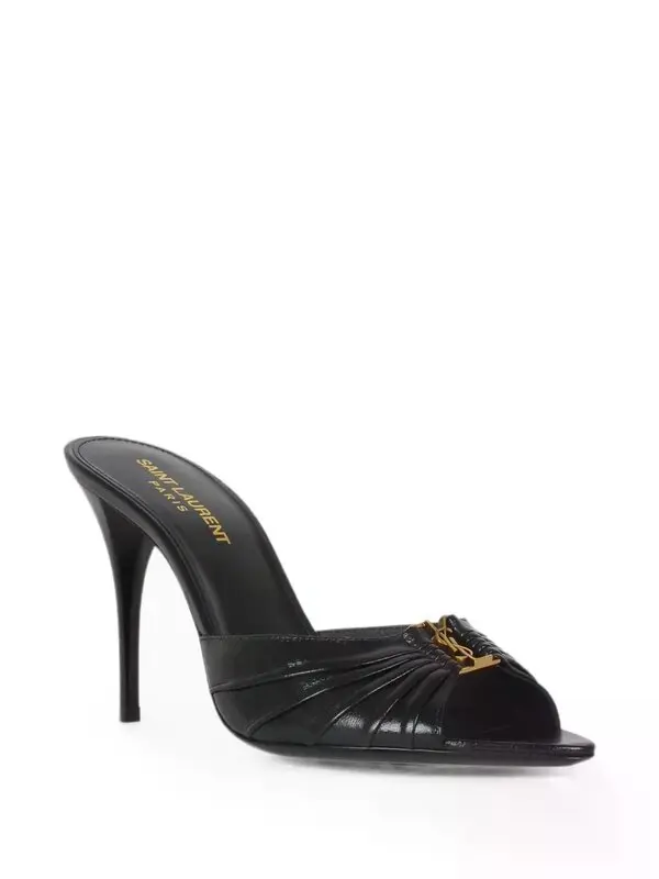 Saint Laurent Babylone Mules In Smooth Leather - Black