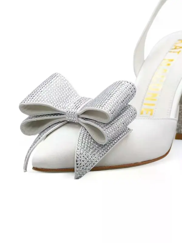 KAT MACONIE Crystal-embellished Bow Slingback Pumps