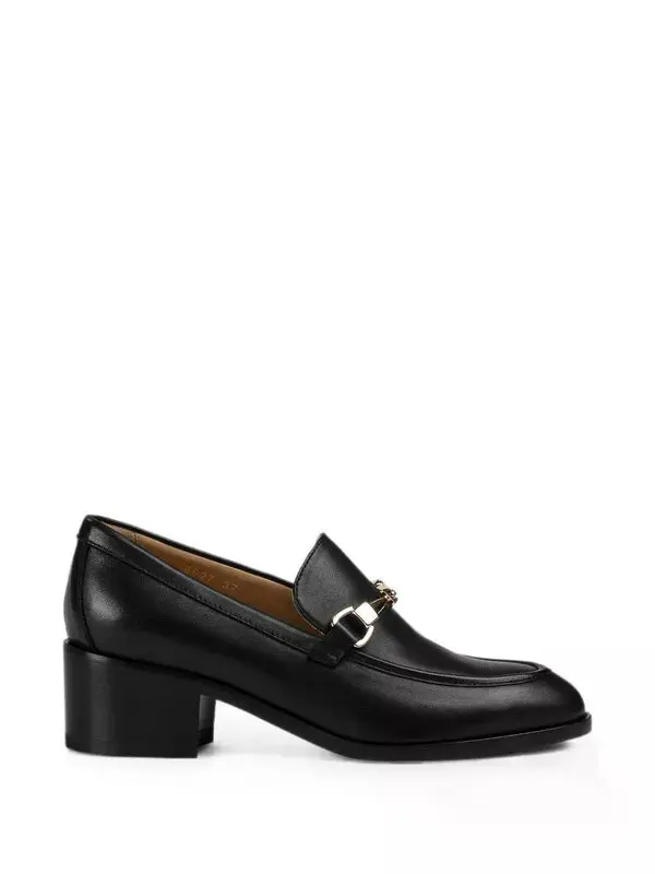 DOUCAL'S Leather Heeled Loafers With Gold-tone Detail