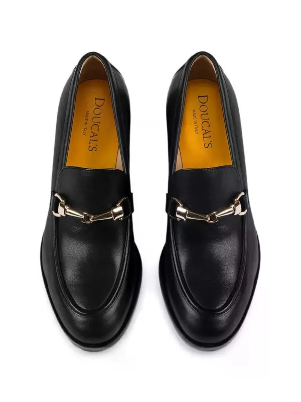 DOUCAL'S Leather Heeled Loafers With Gold-tone Detail