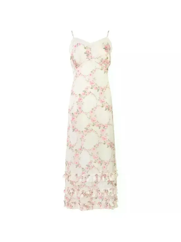 Simone Rocha Maxi Floral-print Ruffled Dress
