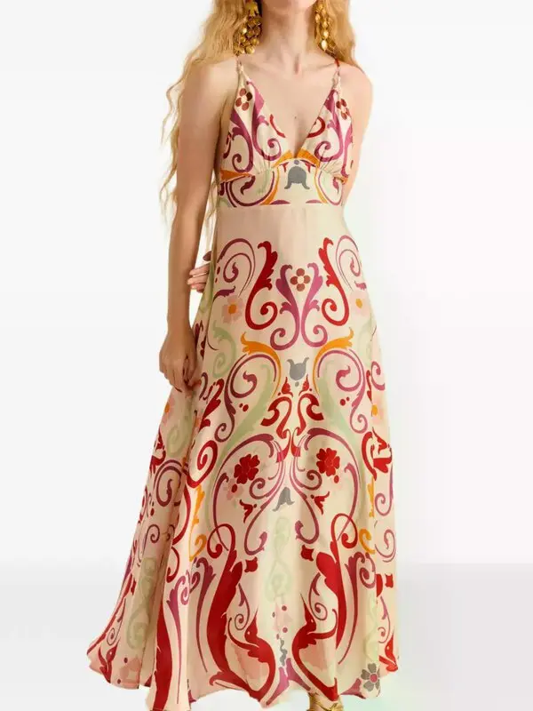 Carolina K Star Bead-embellished Maxi Dress - Neutrals