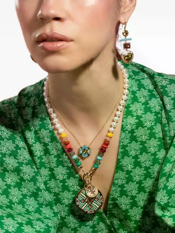 Harwell Godfrey 18k Yellow Evil Eye Peridot And Diamond Necklace