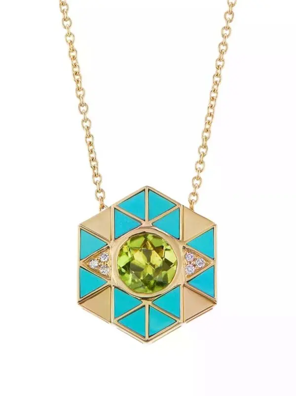 Harwell Godfrey 18k Yellow Evil Eye Peridot And Diamond Necklace - Gold