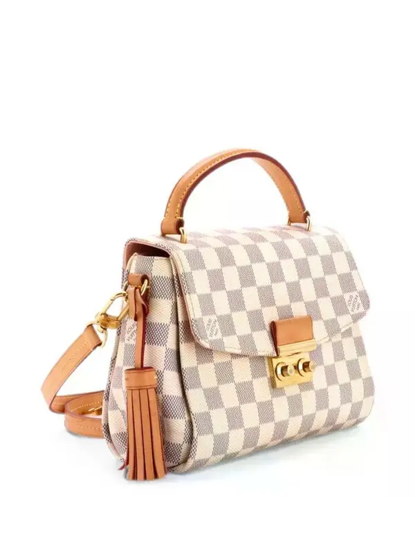 LOUIS VUITTON Croisette Handbag Damier Crossbody Bag - White