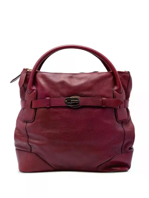 Burberry Leather Bartow Satchel - Red