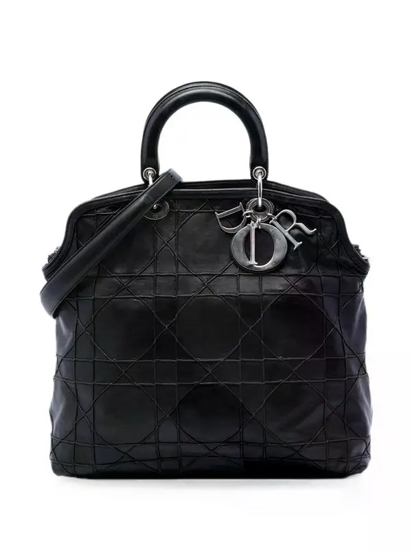 Dior 2009 Lambskin Cannage Polochon Granville Satchel