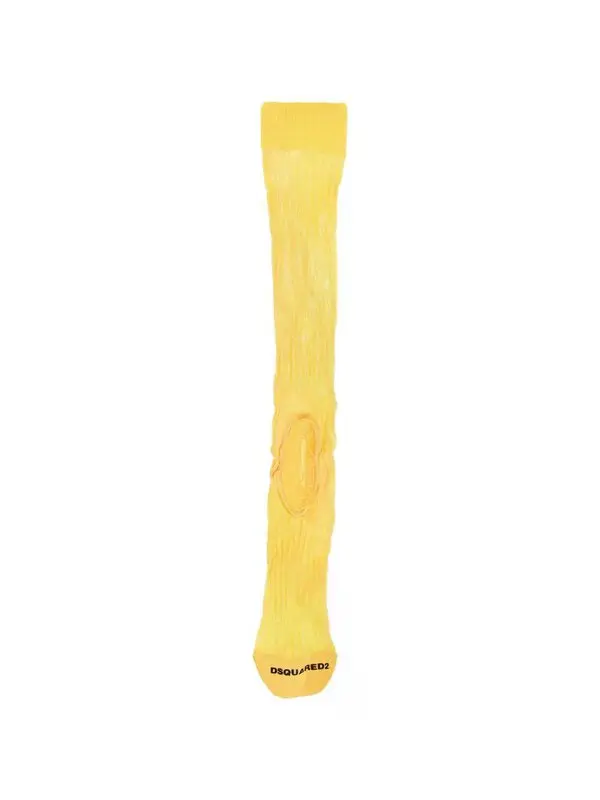 Dsquared2 Ribbed Cut-out Socks - Yellow