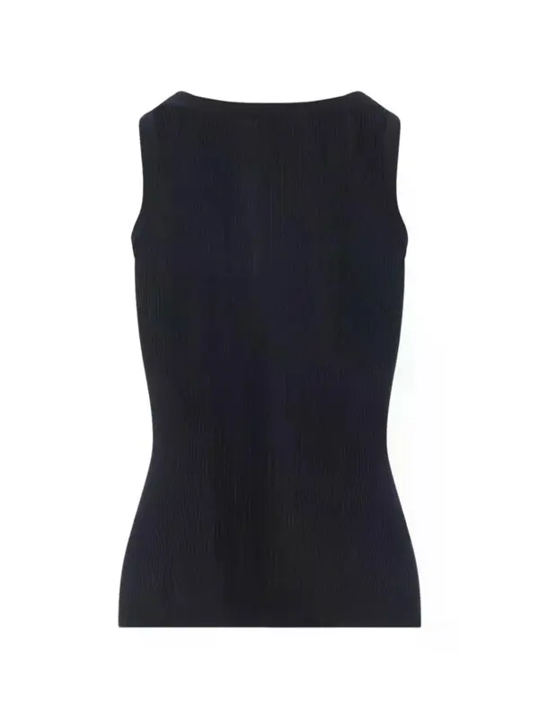 Miu Miu Logo-embroidered Ribbed-knit Top