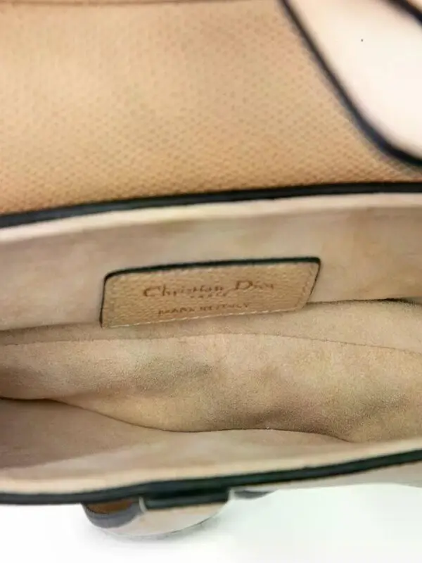 Dior 2019 Mini Grained Calfskin Saddle Bag Satchel - Neutrals