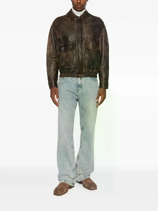 SALVATORE SANTORO Distressed Leather Jacket