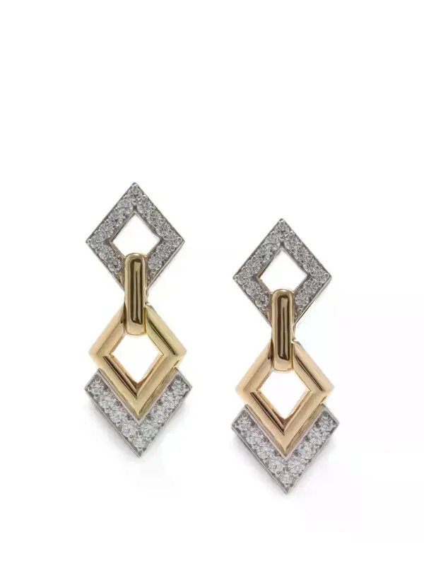 David Webb Diamond Double-drop Earrings