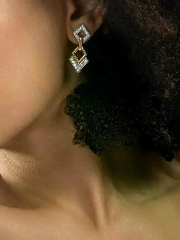 David Webb Diamond Double-drop Earrings
