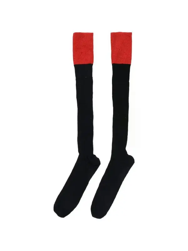 Dsquared2 Two-tone Ribbed-knit Lurex-detail Socks - Black
