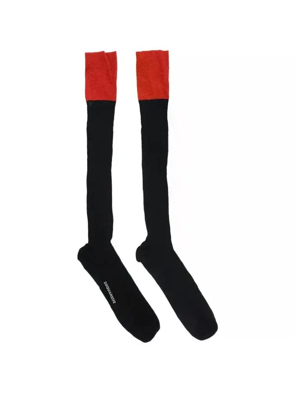Dsquared2 Two-tone Ribbed-knit Lurex-detail Socks