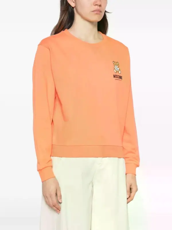 Moschino Teddy Bear Logo Print Crewneck Sweatshirt