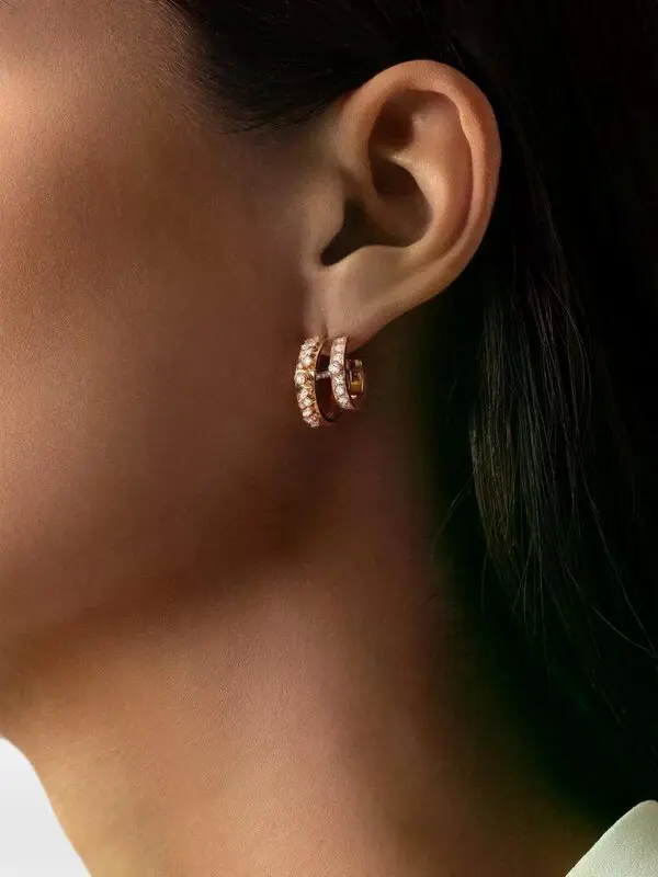 NOUVEL HERITAGE Under The Stars Diamond Hoop Earrings - Pink