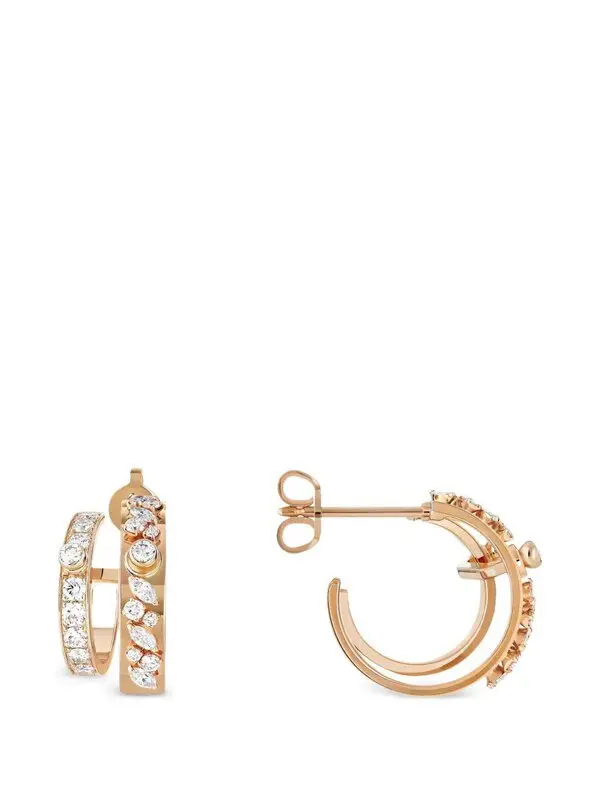 NOUVEL HERITAGE Under The Stars Diamond Hoop Earrings - Pink