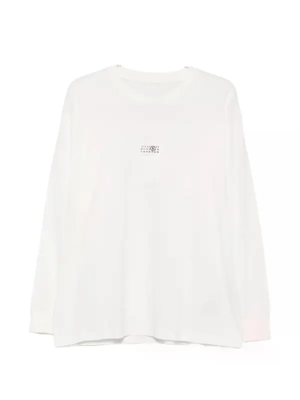 MAISON MARGIELA Logo-patch Long-sleeve T-shirt - White