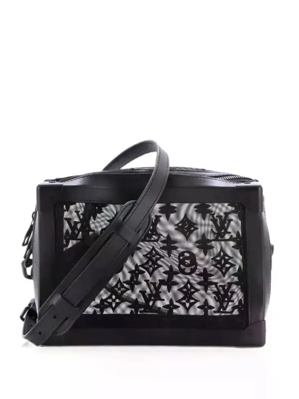 LOUIS VUITTON Soft Trunk Bag Monogram See Through Mesh Crossbody Bag - Black