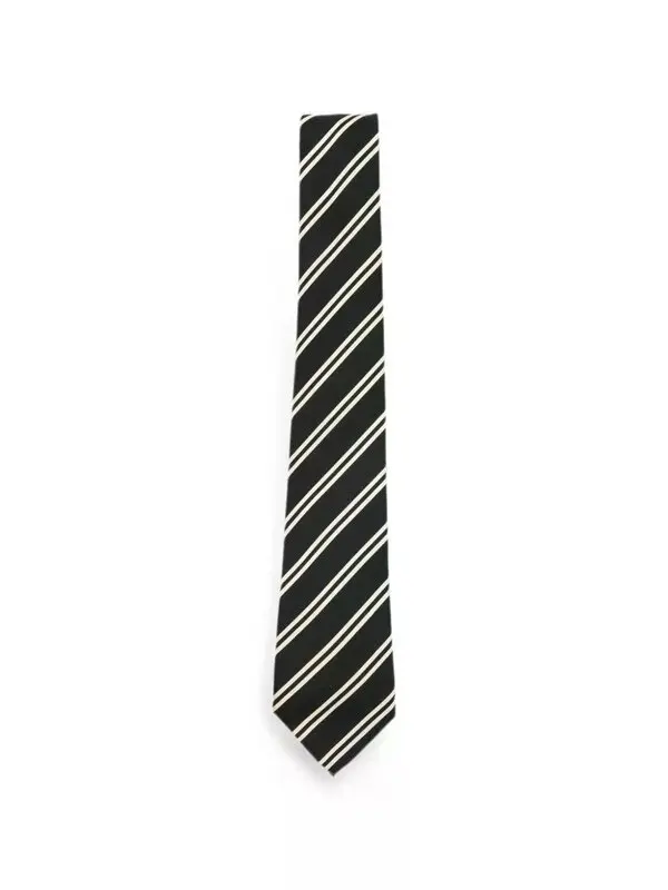 Saint Laurent Diagonal-stripe Tie - Black