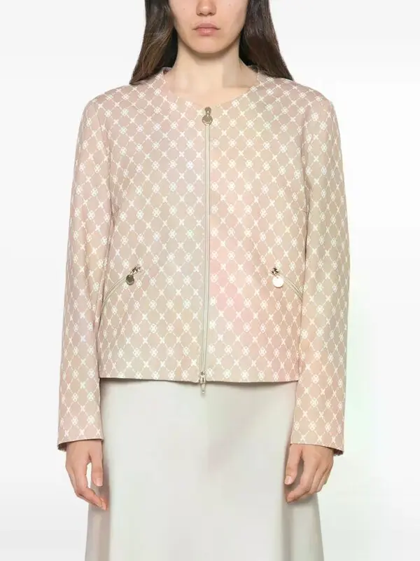 BETTY BARCLAY Geometric Print Zip-up Jacket