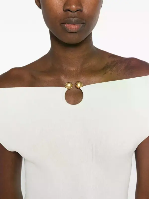 Alberta Ferretti Off-the-shoulder Midi Dress