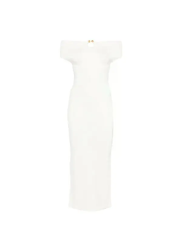 Alberta Ferretti Off-the-shoulder Midi Dress - White