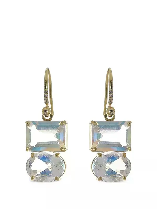 Irene Neuwirth Gemmy Gem Earrings With Moonstone And Diamonds - Gold