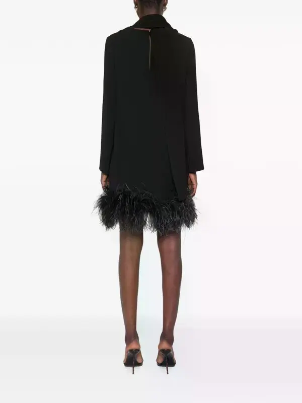 P.a.r.o.s.h Feather-trim Scarf-detail Mini Dress