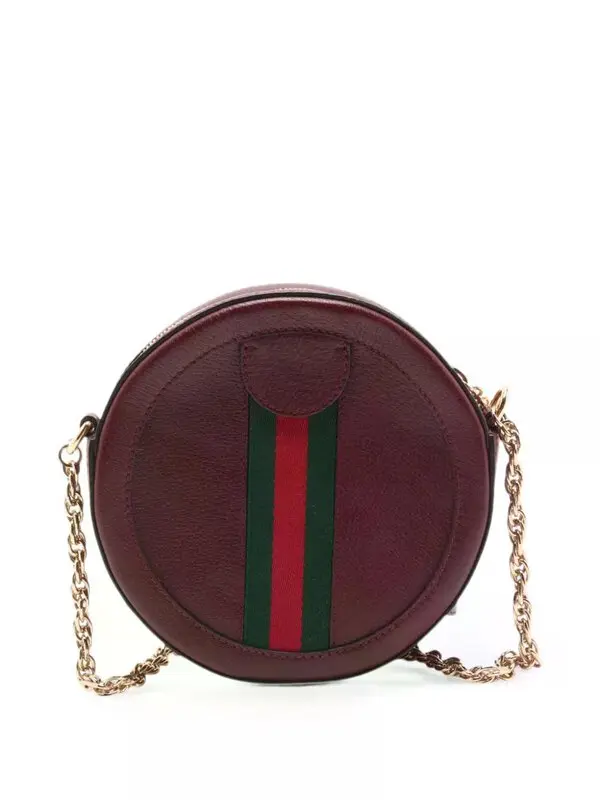 Gucci 2016-2026 Mini Calfskin Web Ophidia Round Crossbody Bag