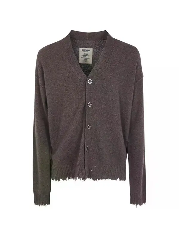 UMA WANG Cashmere Frayed-hem Cardigan